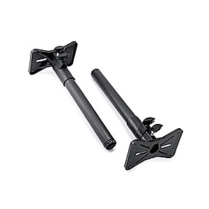 QWORK Undermount Sink Brackets Kit, 2 Pack Steel Undercounter Sink Stand Adjustable Support Sink Leg, Sink Repair Bracket Kit, for Kitchen and Bathroom (17.7-30.3"), Black