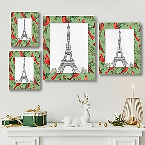 Mardesigns Xmas Birds 11x14 Picture Frame, Red Cardinals Display Pictures11x14 or 8x10 Photo, Wall Gallery Photo Frames and Tabletop Display Frame