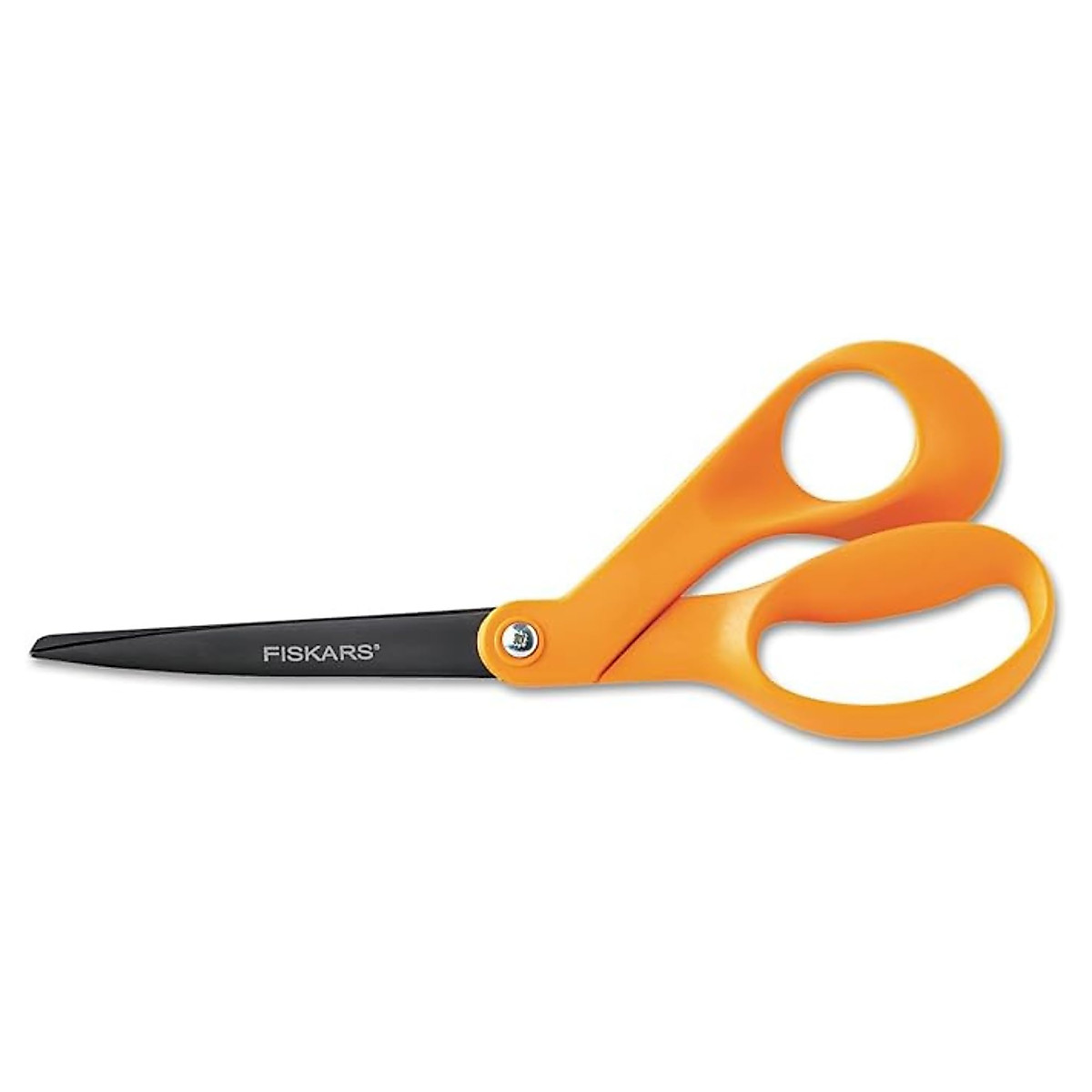 Fiskars Non-Stick Bent Handle Right Handed Pointed Scissors, 8 Inches, Orange
