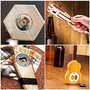 Juome 10 Sets Bottle Opener Inserts Kit, Stainless Steel Metal Inserts DIY Beer Opener, Wrench/Spanner with Screws for Bottle Opener Resin Molds Kit