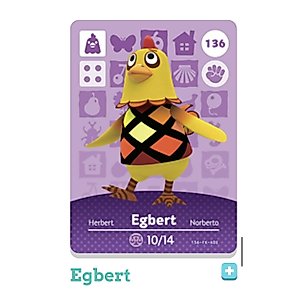 Nintendo Animal Crossing Happy Home Designer Amiibo Card Egbert 136/200 USA Version