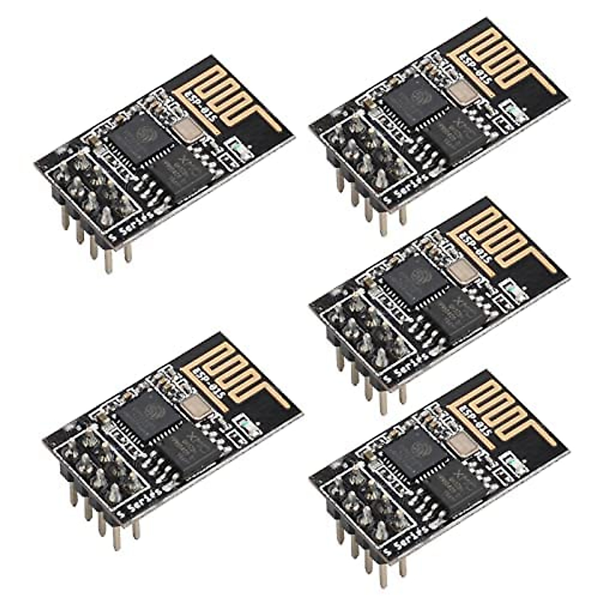 Wishiot 5pcs ESP8266 ESP-01S 4MB WiFi Wireless Serial Transceiver Module with 2pcs USB to ESP-01S Adapter Programmer CH340G UART PORG