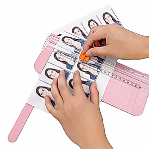 QYQRQF Paper Cutter, A4 Paper Trimmer with Security Safeguard & Side Ruler Portable Straight Edge Cutter for Scrapbooking Craft Paper, Photos, Label, Cardstock (Pink)