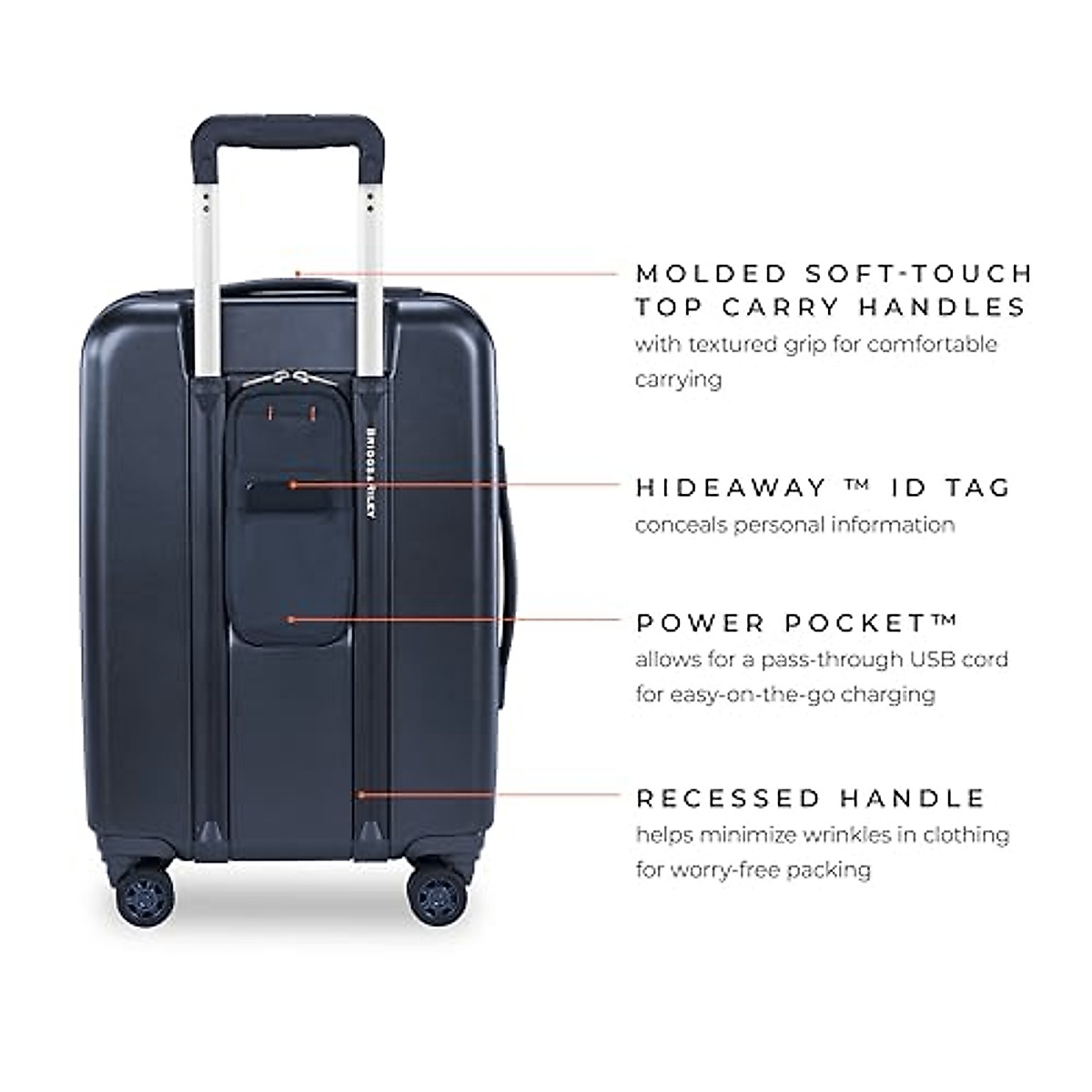 Briggs & Riley Sympatico Hardside International Spinner Luggage, Matte Navy, 21-Inch Carry-On