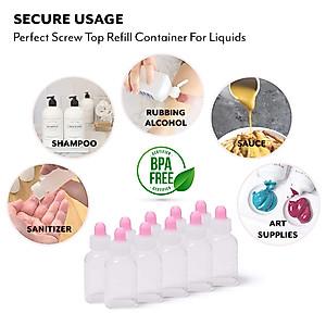 Reusable Liquid Container (30cc) - Squeezable Travel Bottle BPA-Free With Twist Cap - 10 Bottle Pack