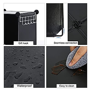 C&AHOME Cube Storage Organizer, 12-Cube Shelves Units, Closet Cabinet, DIY Plastic Modular Book Shelf, Ideal for Bedroom, Living Room, Office, 36.6" L x 12.4" W x 48.4" H Black SHS3012B