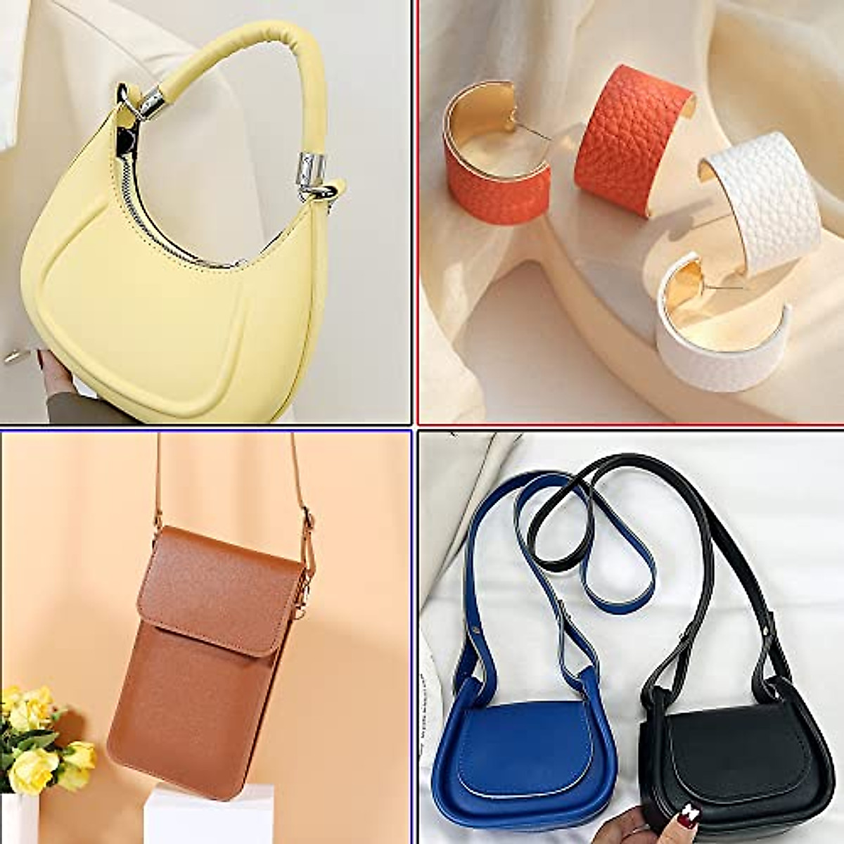 Solid Color White Faux Leather Roll 10"X53"(25cmX135cm),Smooth Faux Leather Material for Making Crafting,Making Handicrafts,Leather Earrings, Bows, DIY Sewing (White)