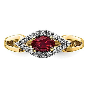 Diamond2Deal 14k Yellow Gold Lab Grown Diamond and Ruby Engagement Wedding Ring