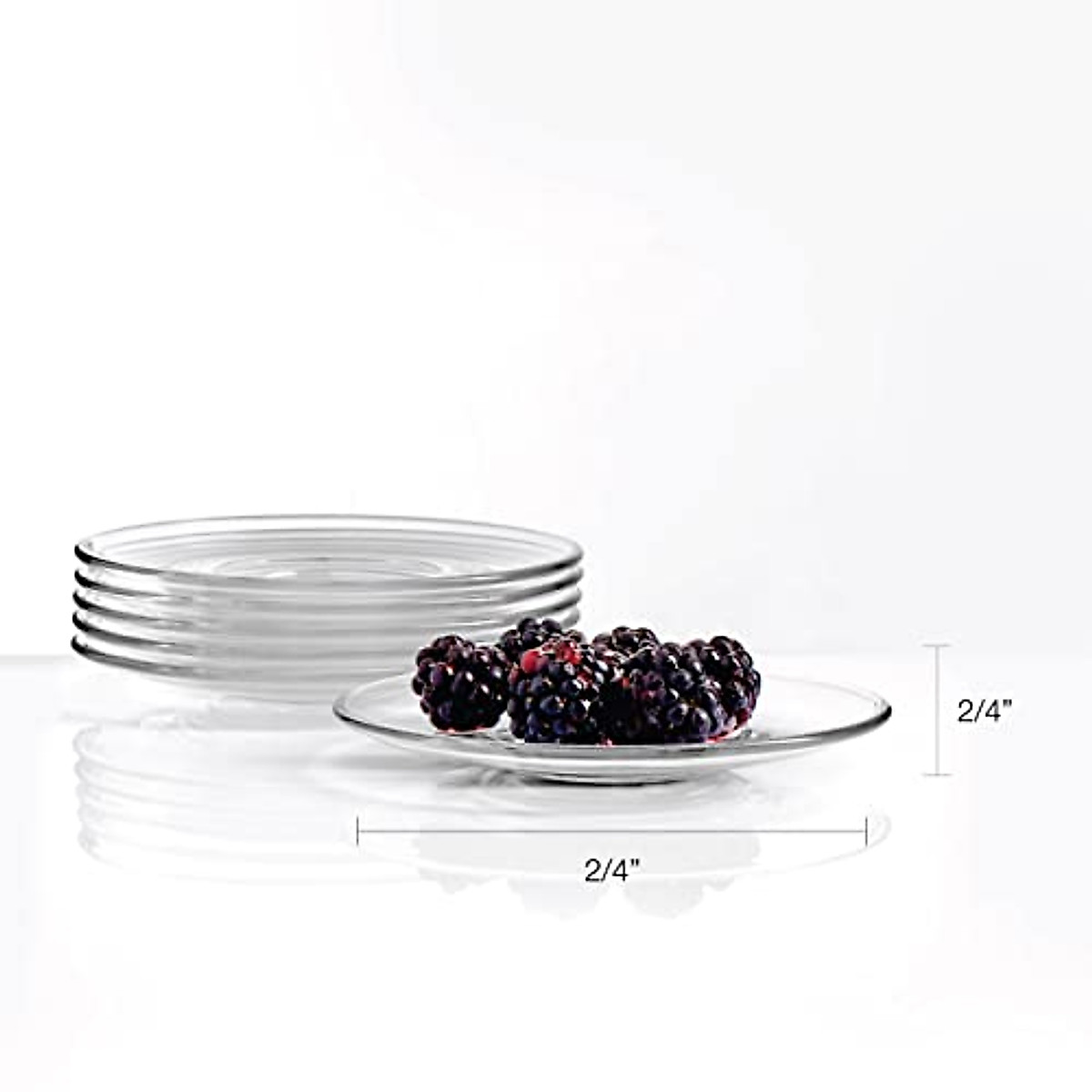 Pasabahce Premium Clear Glass Plate Saucers Set of 6, Safe in Microwave, Great for Servicing Cookies, Snacks, Fruits, Coffee, and Tea Cups, Housewarming Idea