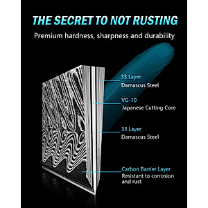 Arisman 5 Inch Utility Knife, Japanese Damascus Steel Paring Knife, Sharp VG10 Fruit Slicing Knife, Small Kitchen Knife with Full Tang Ergonomic G10 Handle