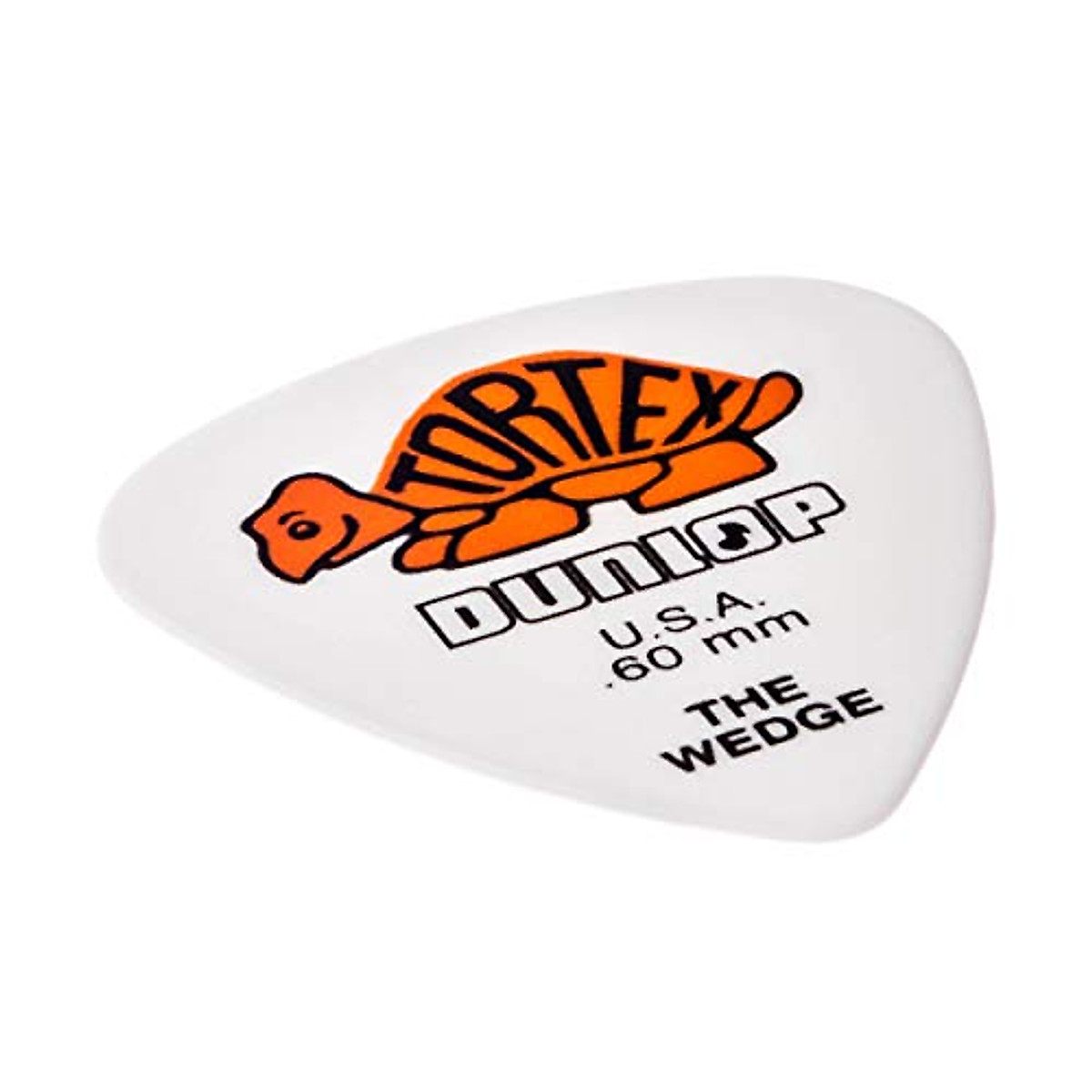 Dunlop Tortex® Wedge, White/Orange, .60mm, 12/Player's Pack
