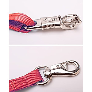 Adjustable Trailer Tie （2 Pack）-Horse Trailer Nylon Strap Tie，Adjusted from 25 to 37” (Red)