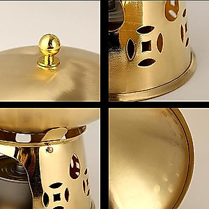 ZGFF Buffet Dry Pot Alcohol Stove, Simple Pure Copper Chafing Dish, Household Small Stew Hot Pot, for Outdoor Picnics Family Dinners