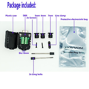 YIOVVOM DB9 Breakout Connector to Wiring Terminal RS232 D-SUB Male Serial Adapters Port Breakout Board Solder-Free Module with case(Female Serial Adapter)