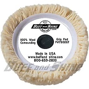 Buff and Shine 7502GT Buffing Pad 7-1/2 100% Wool Self Centering