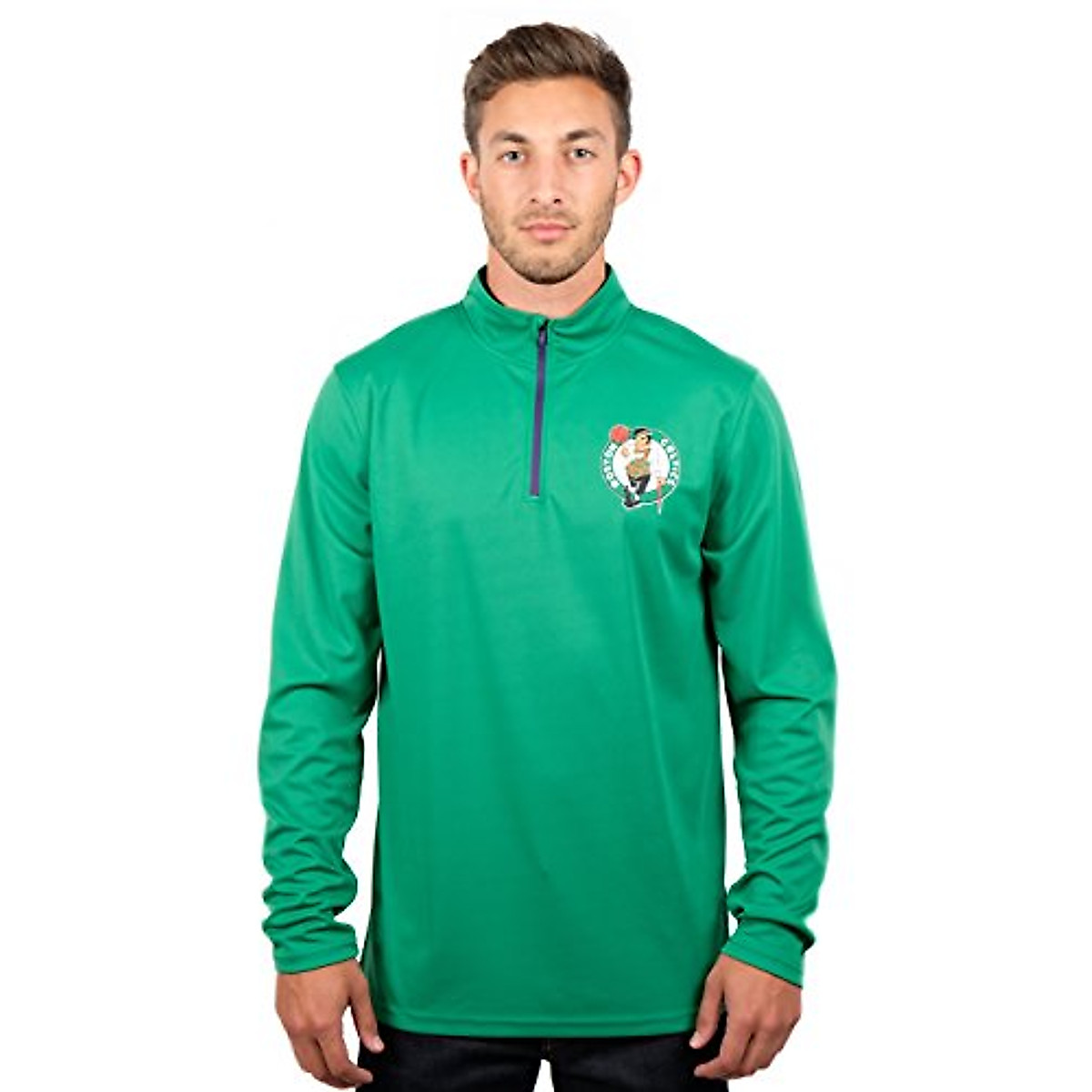 Ultra Game mens Pullover Tee NBA Men s Quarter Zip Poly Knit Long Sleeve Shirt, Team Color, Medium US
