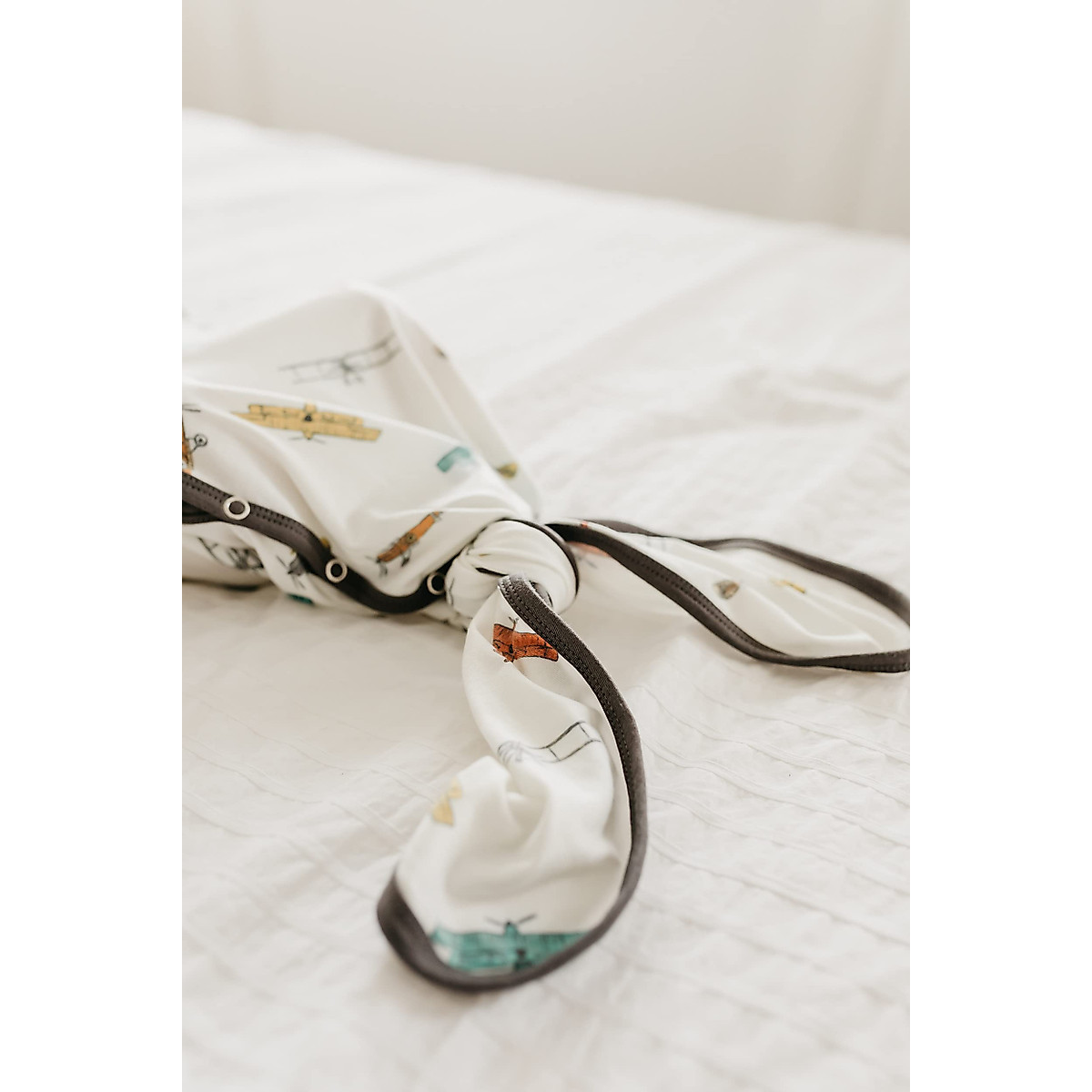 Copper Pearl Baby Gown - Knotted Newborn Sleepers for Baby Boy and Girl, Soft Stretchy Long Sleeve Infant Gowns with Bottom Tie and Hand Mittens, Perfect Hospital Coming Home Outfit (Ace)