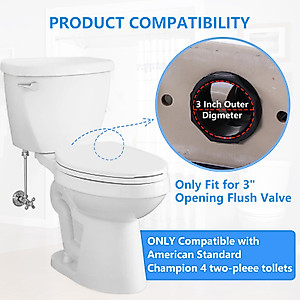 RAINGOWN Toilet Tank to Bowl Gasket Kit for American Standards Toilet Part Champion 4 AS738756-0070A, 3 Inch Toilet Tank Replacement Kit Includes Gasket & Bolt Kit with Handle