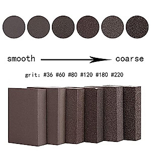 Liyafy 120# Grit Sponge Emery Cloth Sandpaper Blocks Buffing Diamond Polishing Pads Hand Sanding Tool 6pcs