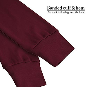 Bulotus Hoodies for Women Cowl Neck Fashion Sweatshirts Pullover Long Sleeve, Medium, Burgundy