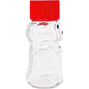 Clearview Containers | 2 Ounce Honey Bears with Screw Top Lid | Red, 24 Pack | Perfect for Holidays, Baby Shower Gifts, Beekeeping, Honey Dispensing