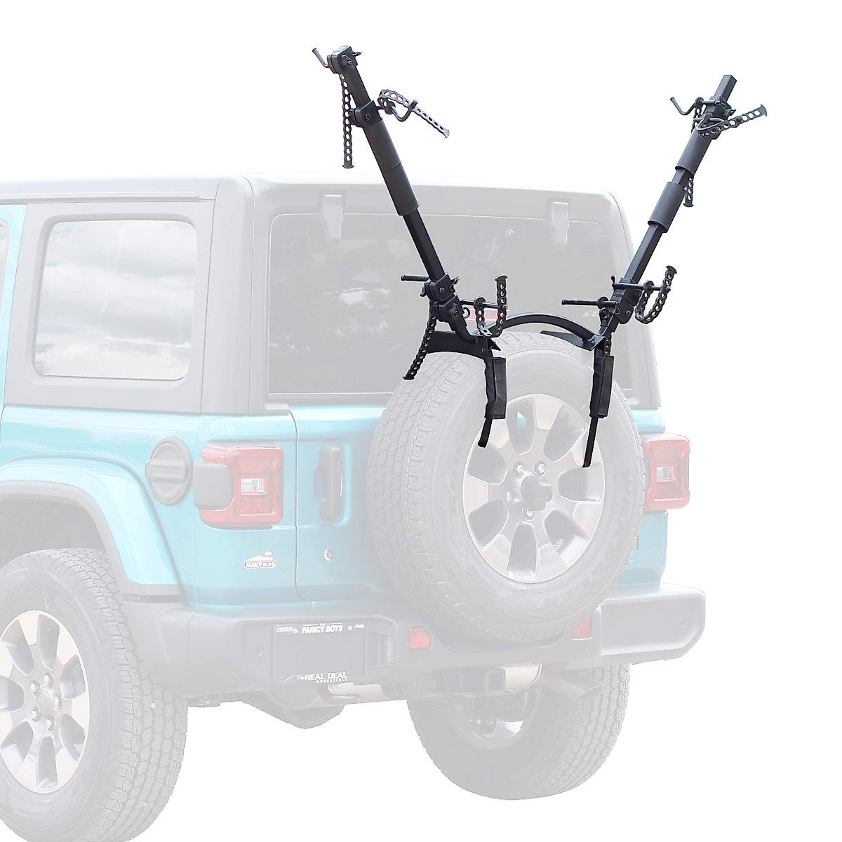 Let's Go Aero TireBiter 2-Bike VRack Carrier for Spare Tires | Back-up Camera Compatible (Model B00987)