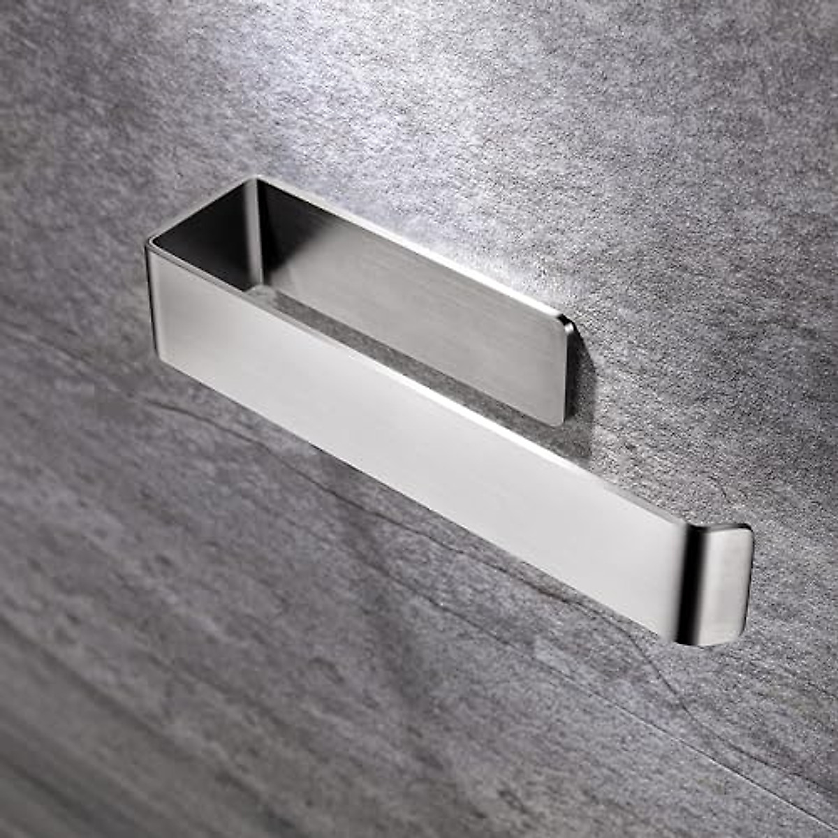 YIGII Hand Towel Holder, Self Adhesive Hand Towel Bar, Bathroom Towel Rack Stick on Wall, No Drilling Towel Hanger, Stainless Steel Brushed Silver