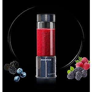Portable Smoothie blender Glass bottle Mini USB rechargeable 2 battery Handheld Shakes blend Cup USB juicer Cordless (Jet Black)