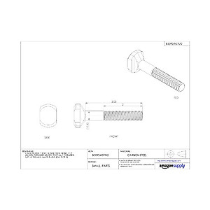 Te-Co 45210 Black Oxide Medium Carbon Steel T-Slot Bolt, 3/8"-16 TPI, 2" Thread Length, 3-1/2" Length, 13/16" x 11/16" x 3/16" Head, 3/8" Table Slot (Pack of 2)