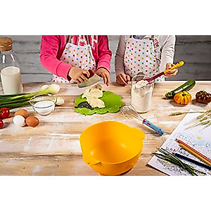 Kuhn Rikon Kinderkitchen Kids Cutting Board, Sheep, 9.8" x 9.1" x 4.3", Green | Child-Friendly Kitchen Tools For Real Cooking