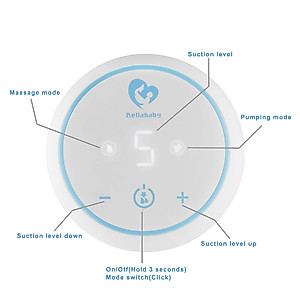 Bellababy MiniO Breast Pump,Electric Double Breast Pump Rechargeable,Come with 24mm Detachable Flanges,10 Storage Bags,2 Storage Bag Adapters,2 Bottle Neck Adapters