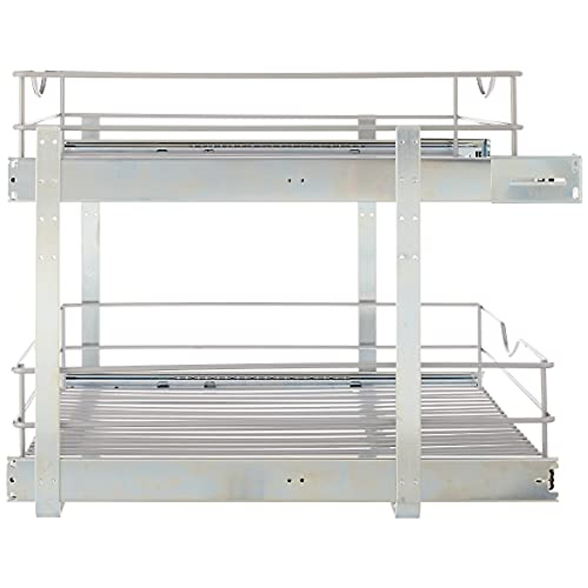 Knape & Vogt RS-DBLMUB-20-FN 20.625 in. W x 21.75 in. D x 16.25 in. H Double Tier Pull Out Cabinet Organizer, Frosted Nickel