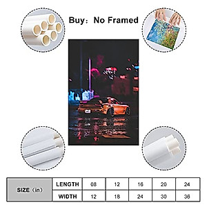 Car Poster JDM Japae Car Rx-7 Poster Decorative Painting Canvas Wall Posters And Art Picture Print Modern Family Bedroom Decor Posters 12x18inch(30x45cm)
