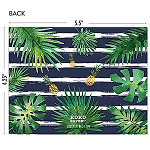 Koko Paper Co Pink Flamingo Thank You Cards | 25 Flat Note Cards and Envelopes | Printed on Heavy Card Stock.