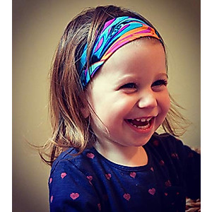 hearinghenry JUNIOR Sports Cochlear Implant Headband (Age 3yrs-10yrs) (Blue Lightning)