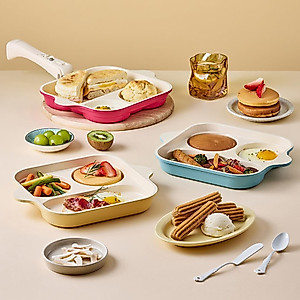 Roichen BESPOKE BRUNCH PAN, EGG PAN, CERAMIC PAN, OVEN AVAILABLE(5 colors available, Handle is not included - sold seperately)… (blue green)