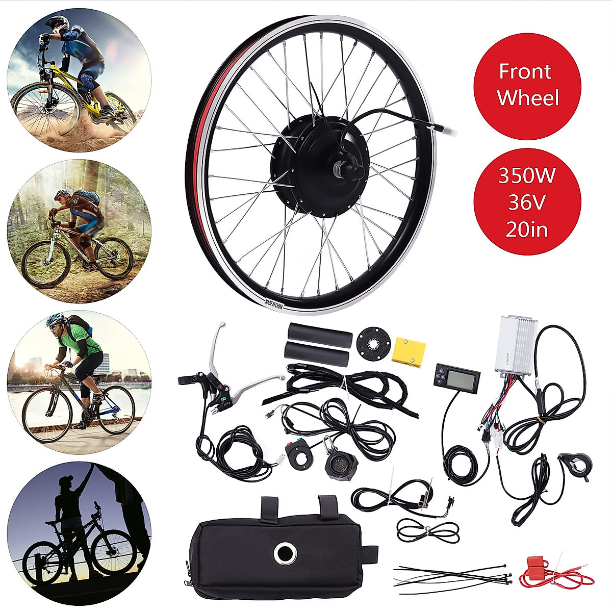 DCEHKR E-Bike Conversion Kits 36V Electric Bike Rear Hub Conversion Kit with Brushless Gear Motor 350W Electric Bicycle Conversion Kits Suitable for 20-inch Rear Wheel E-Bike