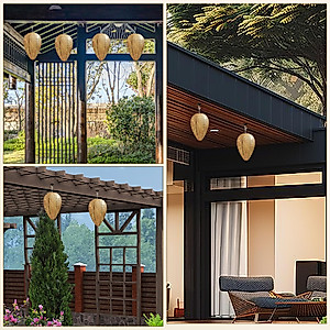 DECYOOL 4 Pack Mini Size Paper Wasp Nest Decoy Hanging Fake Wasp Nest for Wasps Hornets Yellow Jackets