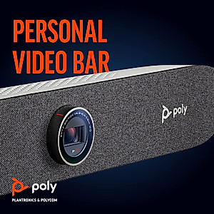 Poly Studio P15 Personal Video Bar (Plantronics + Polycom) - 4K Video Quality - Camera, Microphones & Speaker Solution with Premium Audio & Video - Certified for Zoom and Teams