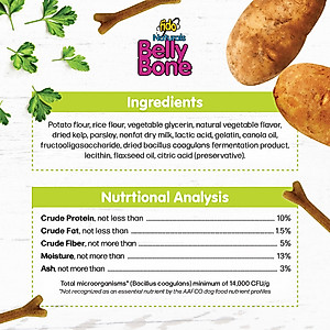 Fido Belly Bones for Dogs, Yogurt Flavored Large Dog Dental Treats - 4 Treats Per Pack (3 Pack) - for Large Dogs (Made in USA) - Plaque and Tartar Control for Fresh Breath, Digestive Health Support