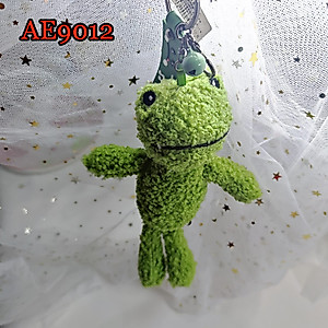 ScleraGo Plush Frog Keychain Women Men Car Key Ring Soft Toy Doll Accessory Backpack Bag Decoration Gift for Teens 9012
