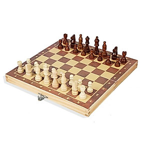 Multipurpose 11.8" Magnetic Wooden Folding Chess Set, Game Board Interior for Storage for Adults Beginner Chess Board