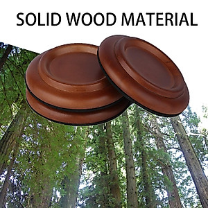 FameFame 3 Pack Hardwood Piano Caster Cups Floor Protector Solid Caster for Grand Piano, Non-Slip & Anti-Noise Foot Pad, (Brown) 1