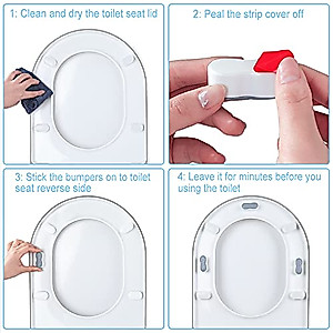 Bidet Toilet Seat Bumpers,Toilet Lid Bumper with 2 Height Choose,Strong Self Adhesive Universal Bidet Bumpers,Avoid Touching Toilet Seat Bumper 5 for Toilet Lid, 2 for Toilet Tanks (Peanut, Grey)