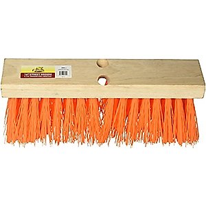 Janico 4016 Bristles Street Broom Head, 16 Inch, Orange Poly Bristles, Brown
