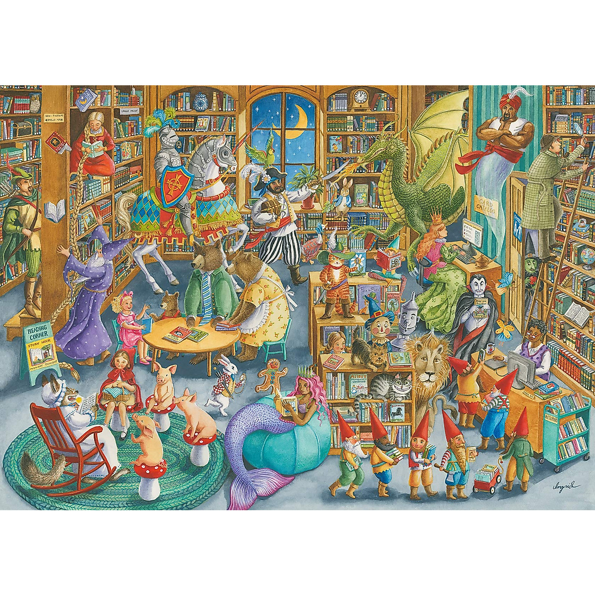 Ravensburger Midnight At The Library Puzzle - 1000 Unique Pieces | Premium Quality | Anti-Glare Surface | Perfect for Family Fun | Ideal Gift for Puzzle Enthusiasts