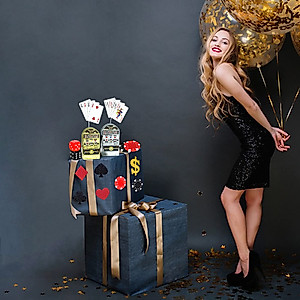 Morofme 21 PCS Casino Cake Decorations with Slot Machine Toy Cake Toppers Poker CupCake Topper Casino Happy Birthday Cake Topper Poker Chips Dices Dollar Sign Las Vegas Themed Birthday Party Supplies