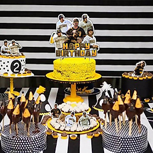 Generic San-Diego Baseball Theme Party Supplies Birthday Decorations, Padres Baseball Team Party Supplies Include Banner, Cake Toppers,Balloons for Birthday Party Supplies, Orange