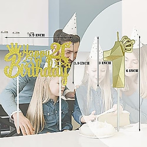 Number 30 Diamond Crown Birthday Candle (Gold)