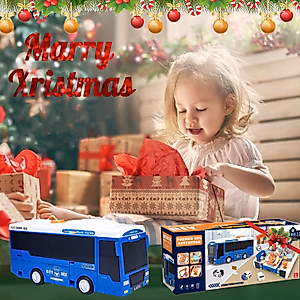 Itcaoseklu Race Track Car Adventure Bus Toys, Tranforming Bus with Sound and Light Simulation Steering Wheel,Vehicle Toy Gift for 3 4 5 6 7 8 Year Old Kids Boys Girls, Blue